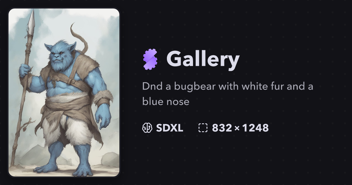 "Dnd a bugbear with white fur and a bl..." | Gallery | Stablecog