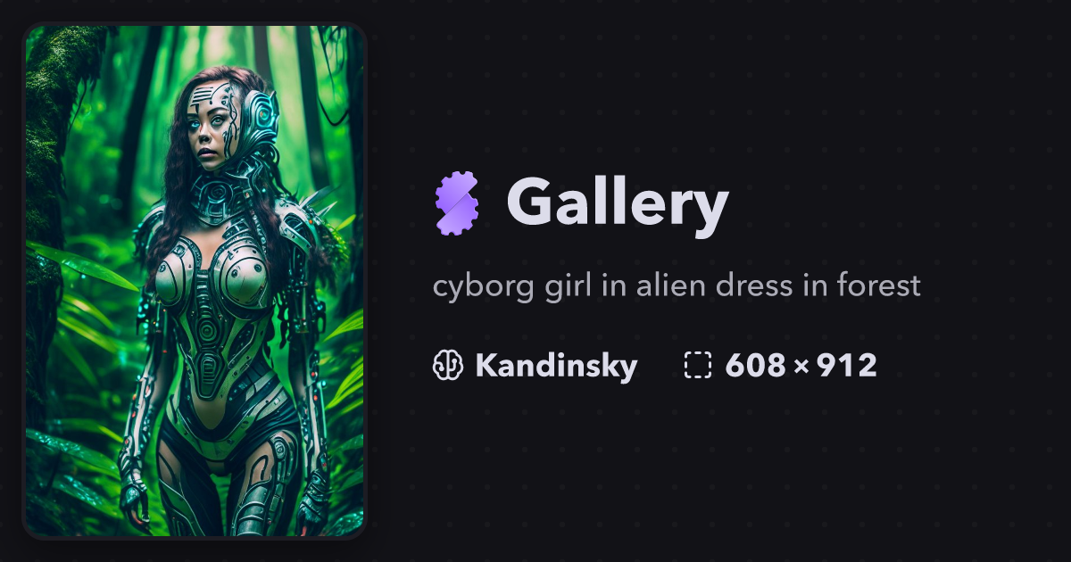 "cyborg girl in alien dress in forest" | Gallery | Stablecog
