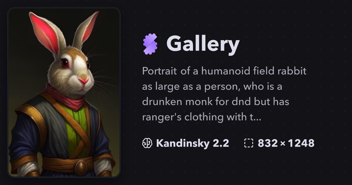 Portrait of a humanoid field rabbit as large as a ... | Gallery