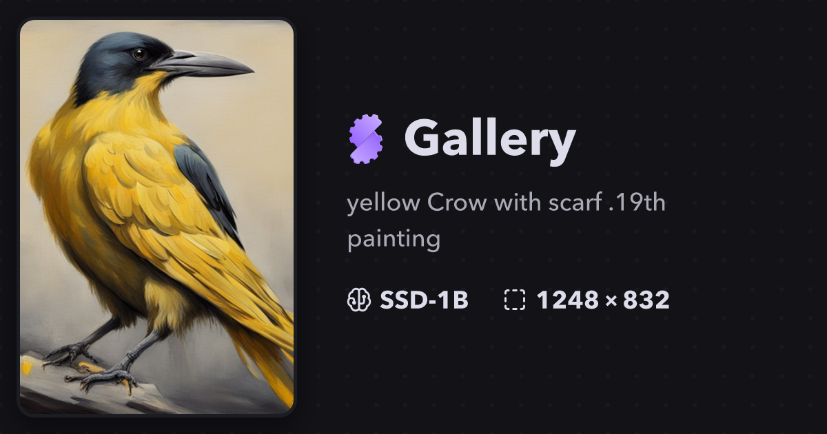 Yellow Crow with scarf .19th painting | Gallery