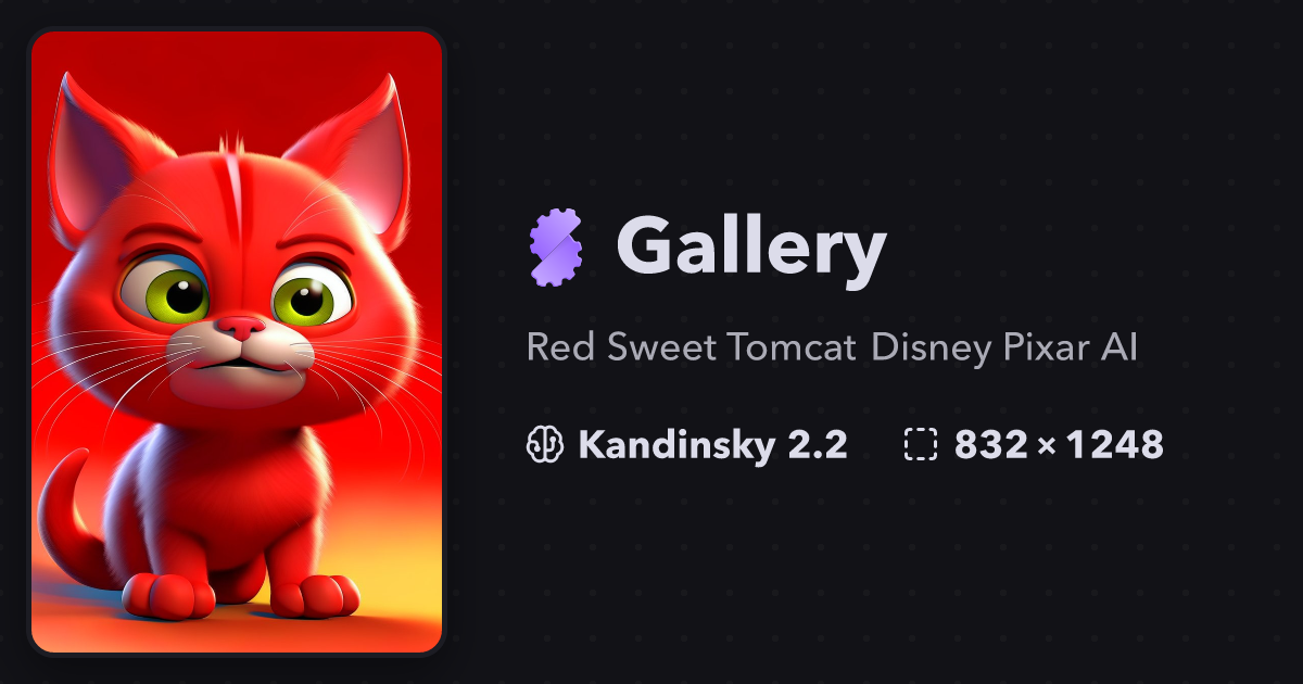 "Red Sweet Tomcat Disney Pixar AI" | Gallery | Stablecog