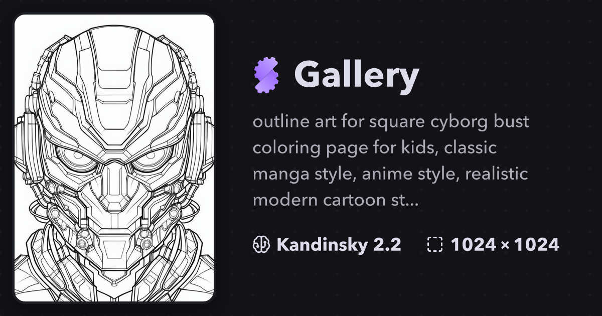 "outline art for square cyborg bust co..." | Gallery | Stablecog