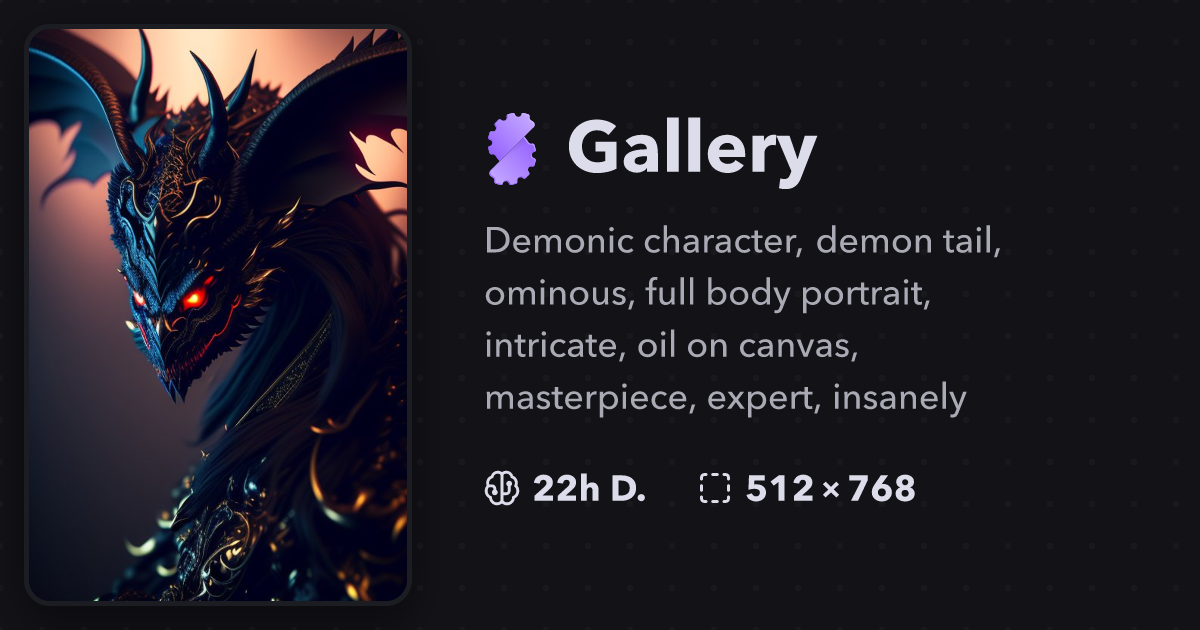 "Demonic character, demon tail, ominou..." | Gallery | Stablecog