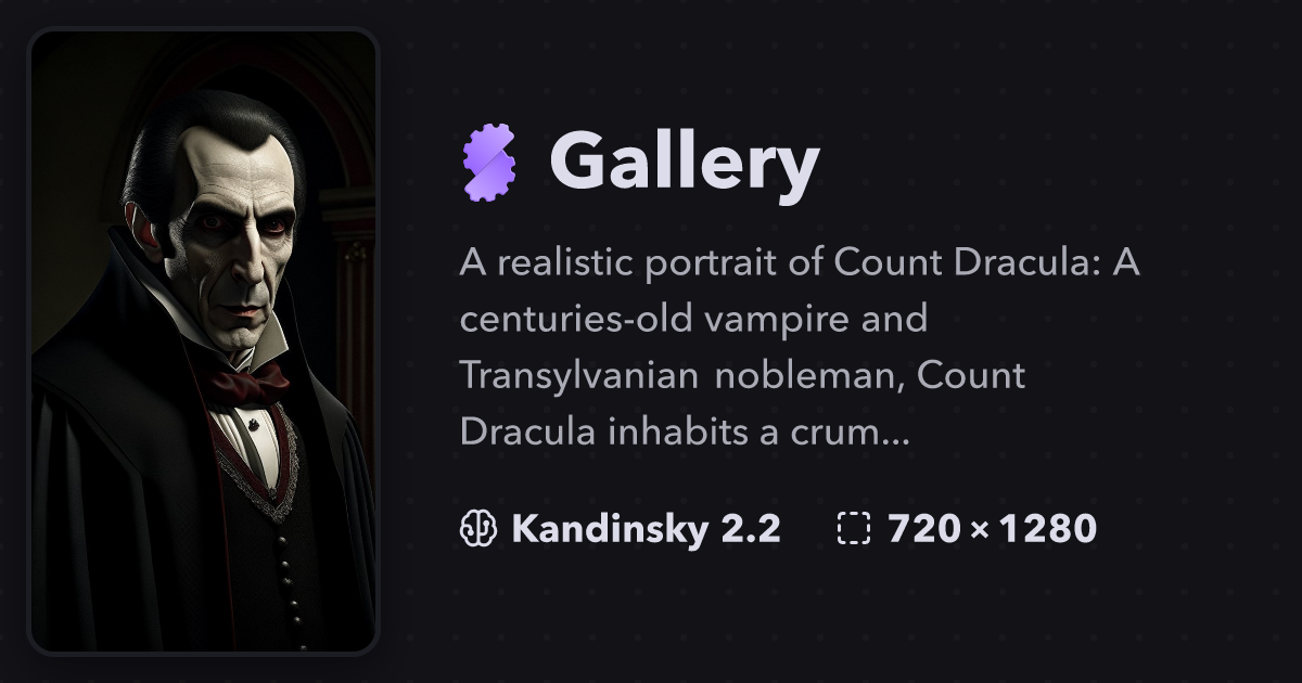 "A realistic portrait of Count Dracula..." | Gallery | Stablecog