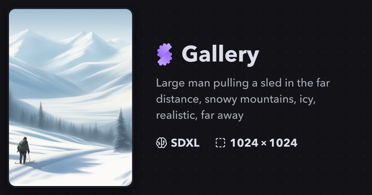 "Large man pulling a sled in the far d..." | Gallery | Stablecog