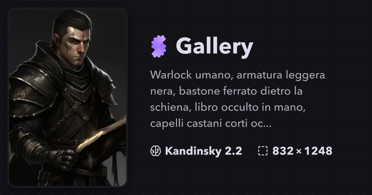 "Warlock umano, armatura leggera nera,..." | Gallery | Stablecog