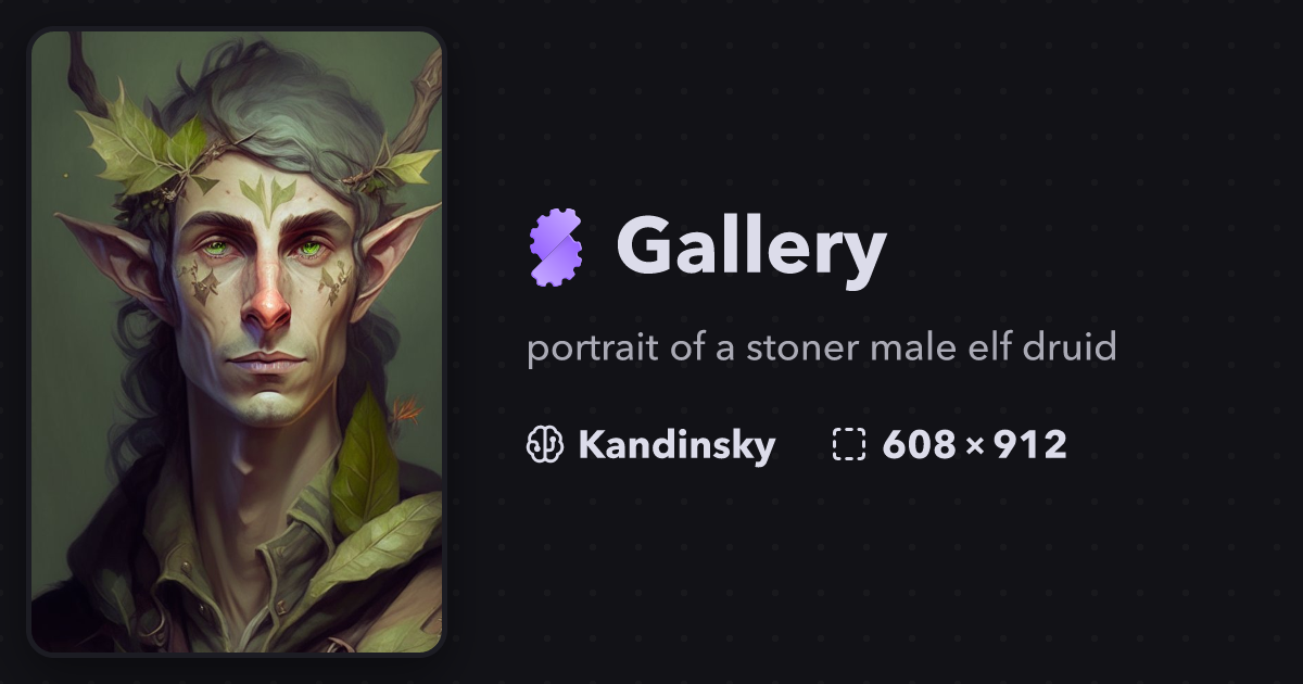 "portrait of a stoner male elf druid" | Gallery | Stablecog