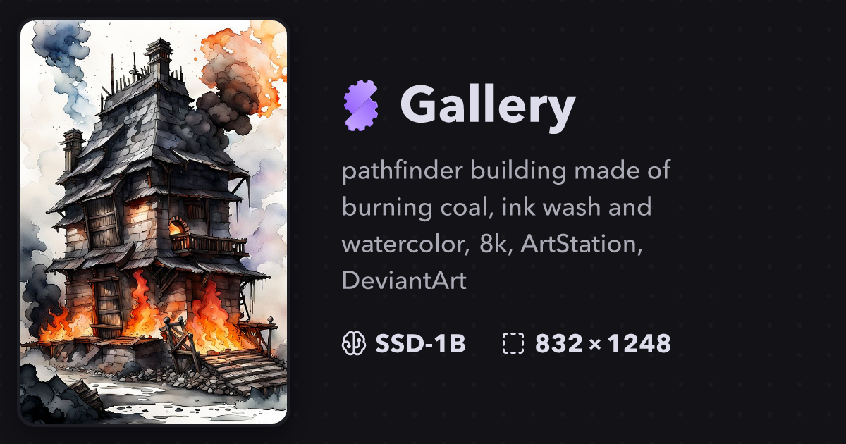 "pathfinder building made of burning c..." | Gallery | Stablecog