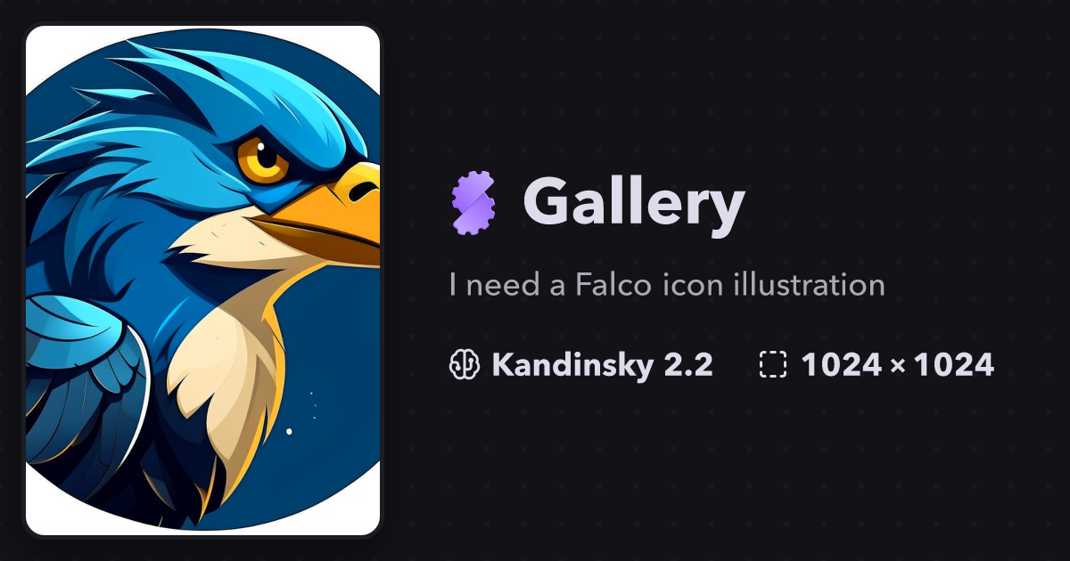 "I need a Falco icon illustration" | Gallery | Stablecog