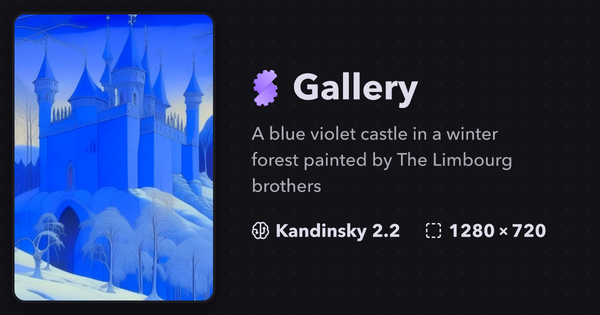 "A blue violet castle in a winter fore..." | Gallery | Stablecog