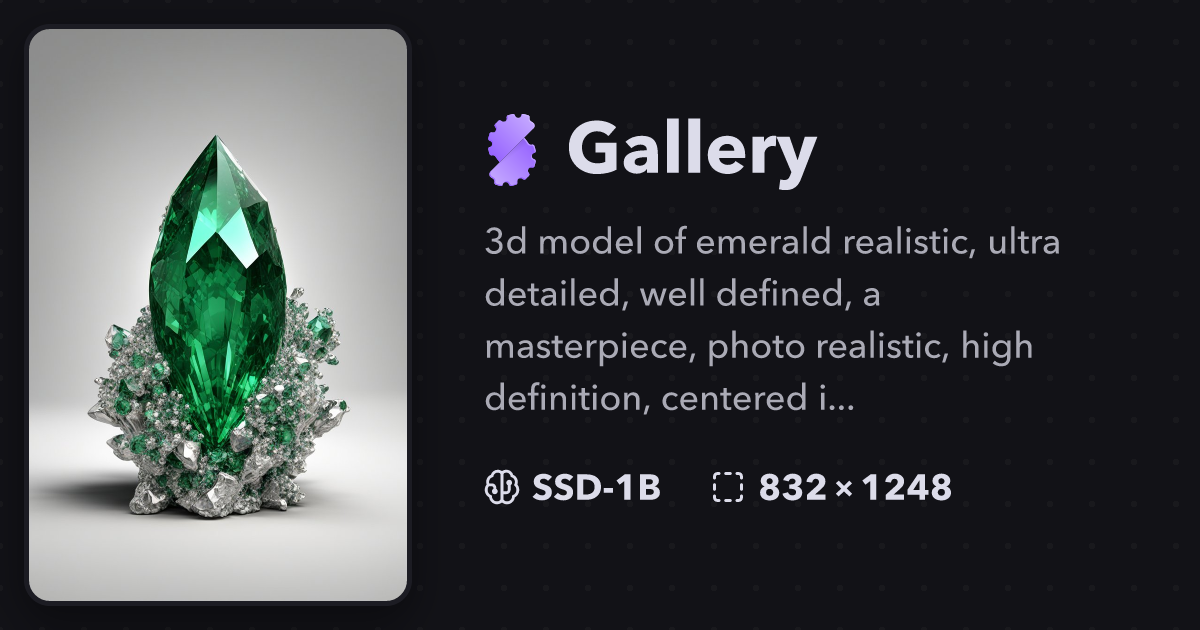 "3d model of emerald realistic, ultra ..." | Gallery | Stablecog