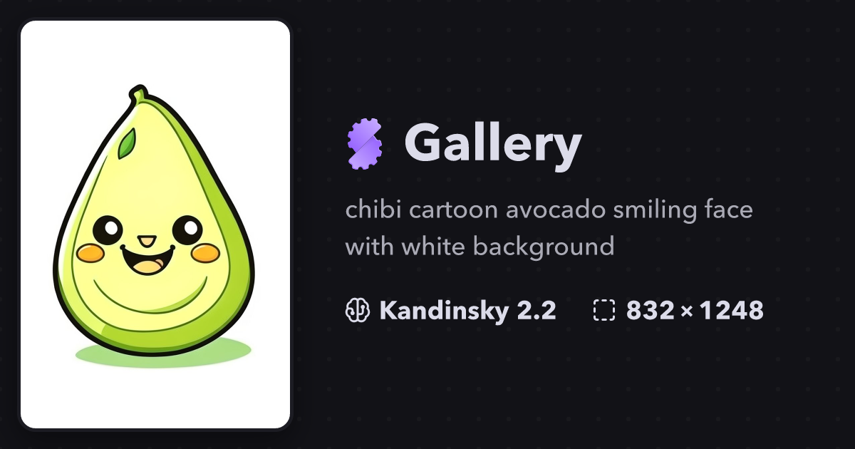 "chibi cartoon avocado smiling face with ..." | Gallery | Stablecog