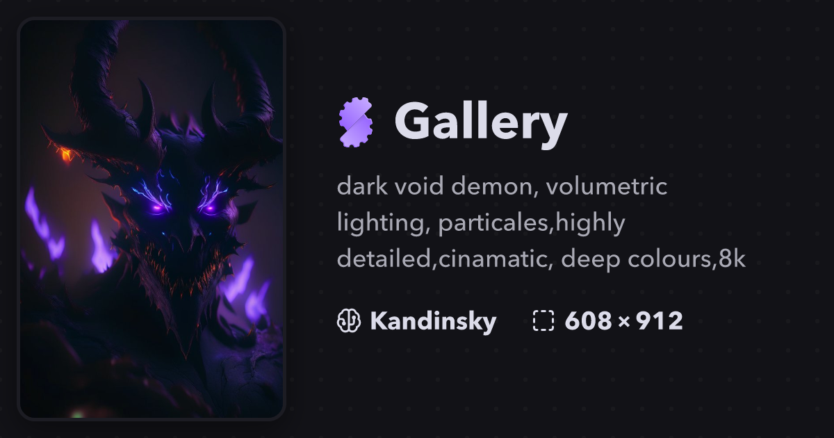 "dark void demon, volumetric lighting,..." | Gallery | Stablecog