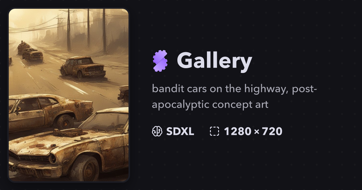 "bandit cars on the highway, post-apoc..." | Gallery | Stablecog