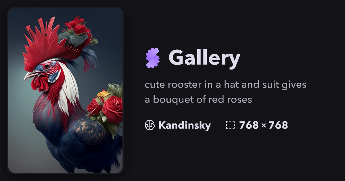 "cute rooster in a hat and suit gives ..." | Gallery | Stablecog