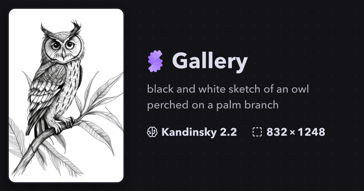 "black and white sketch of an owl perc..." | Gallery | Stablecog