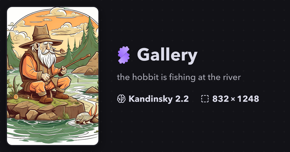 "the hobbit is fishing at the river" | Gallery | Stablecog