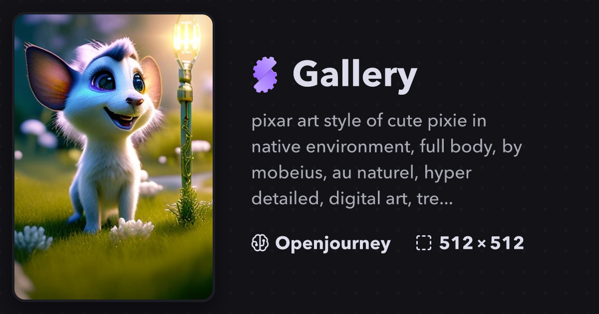"pixar art style of cute pixie in nati..." | Gallery | Stablecog