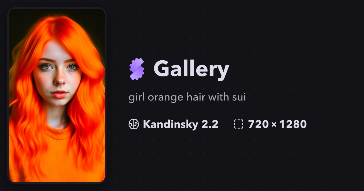 "girl orange hair with sui" | Gallery | Stablecog