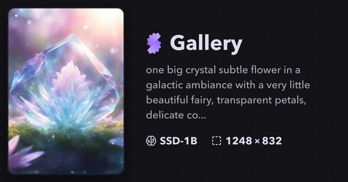 "one big crystal subtle flower in a ga..." | Gallery | Stablecog