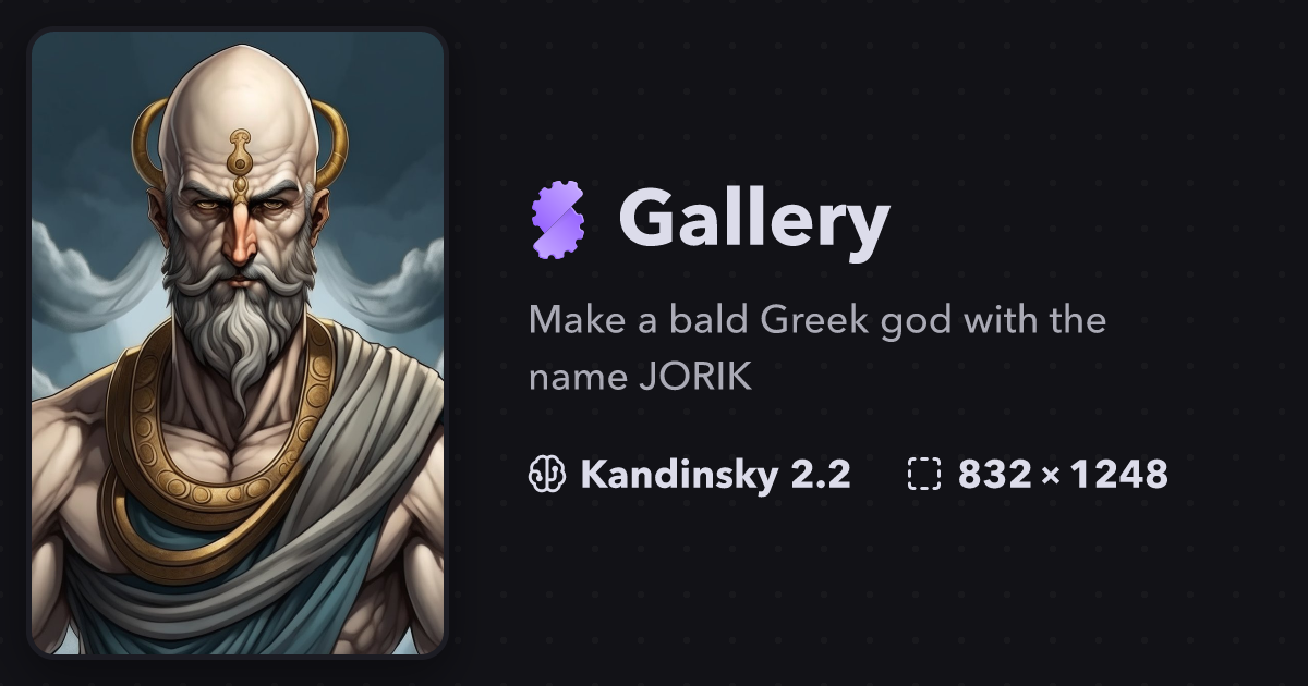 "Make a bald Greek god with the name J..." | Gallery | Stablecog
