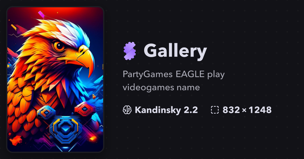 "PartyGames EAGLE play videogames name" | Gallery | Stablecog