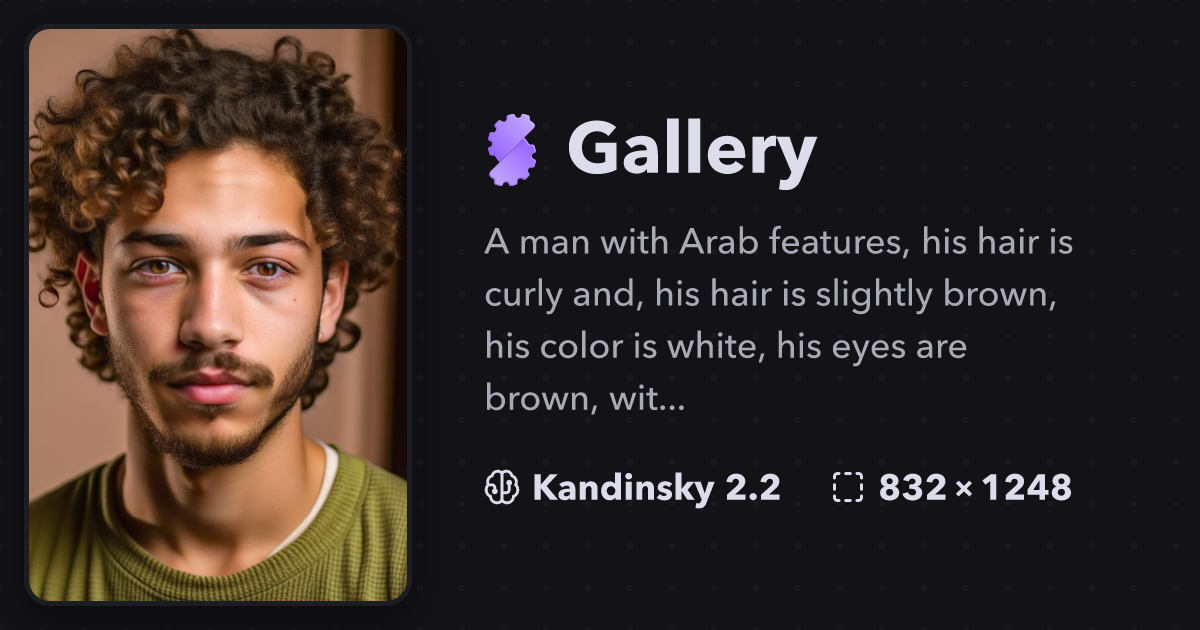 "A man with Arab features, his hair is..." | Gallery | Stablecog