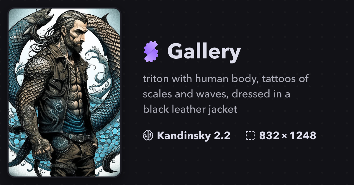 "triton with human body, tattoos of sc..." | Gallery | Stablecog