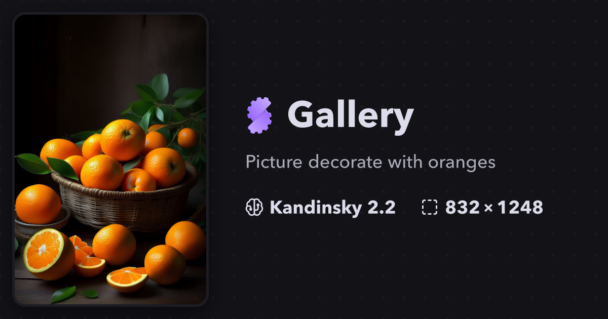 "Picture decorate with oranges" | Gallery | Stablecog