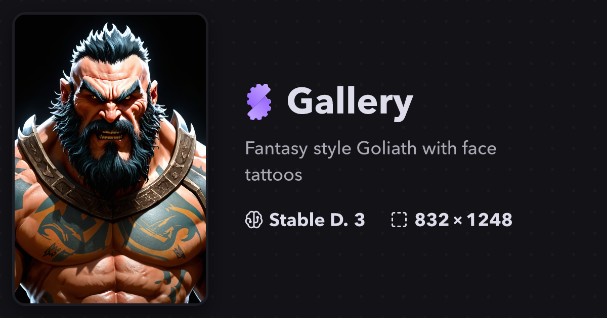 "Fantasy style Goliath with face tattoos" | Gallery | Stablecog