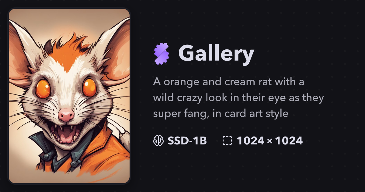 "A orange and cream rat with a wild cr..." | Gallery | Stablecog