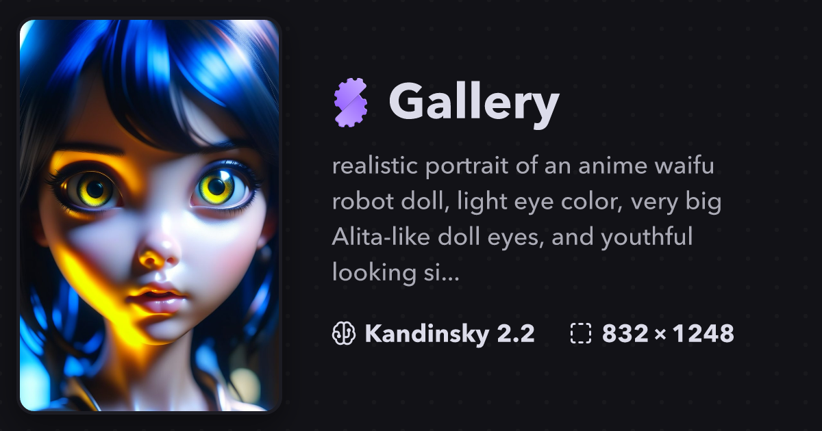 Realistic portrait of an anime waifu robot doll, l... | Gallery