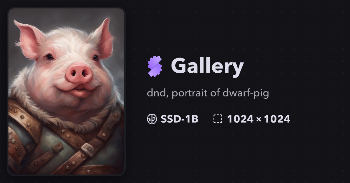 "dnd, portrait of dwarf-pig" | Gallery | Stablecog