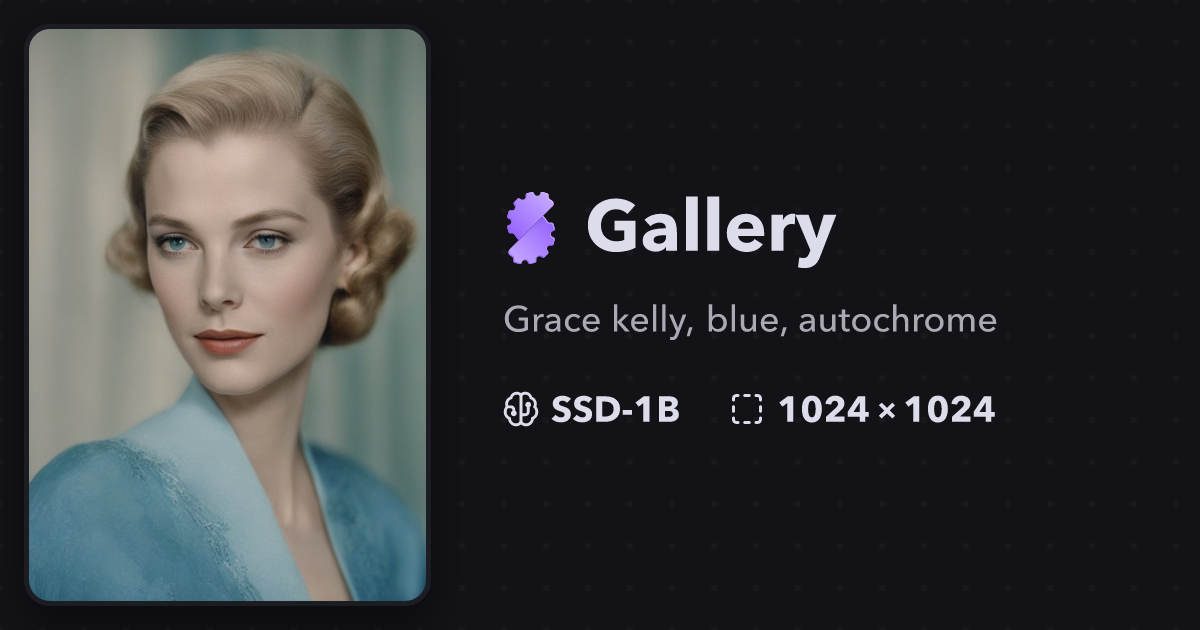 "Grace kelly, blue, autochrome" | Gallery | Stablecog