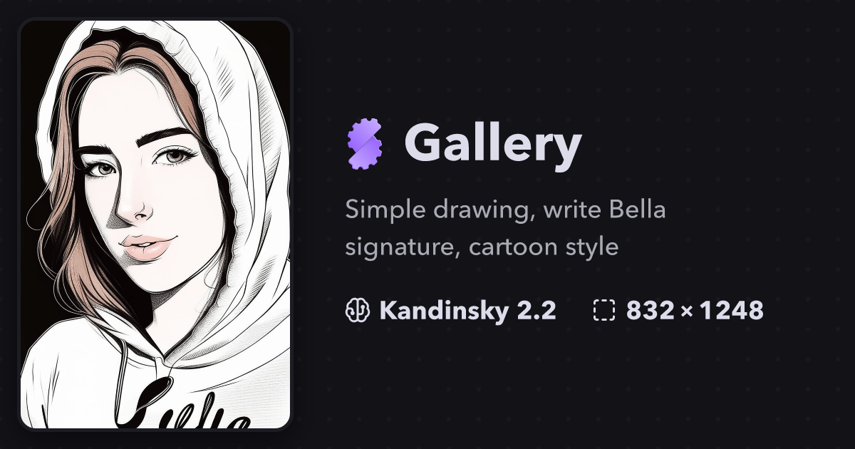 "Simple drawing, write Bella signature..." | Gallery | Stablecog