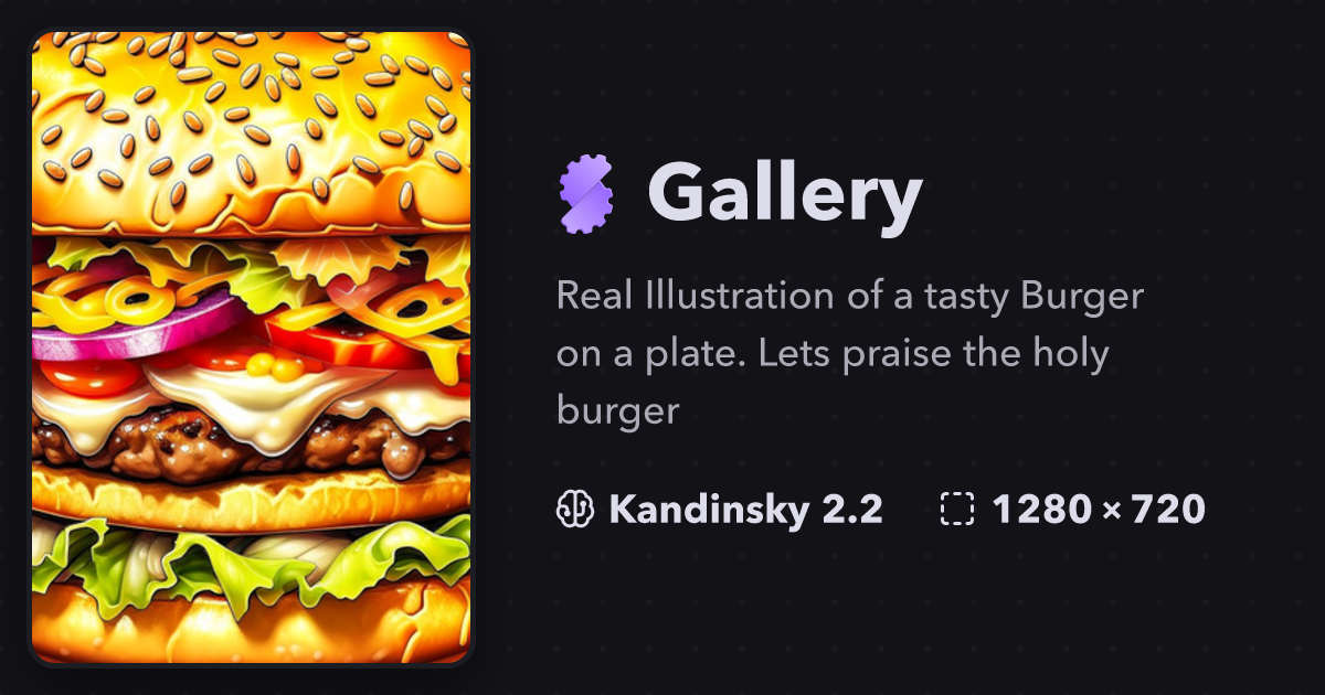 "Real Illustration of a tasty Burger o..." | Gallery | Stablecog