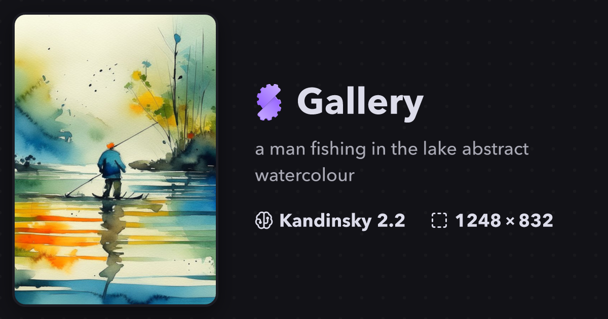 "a man fishing in the lake abstract wa..." | Gallery | Stablecog