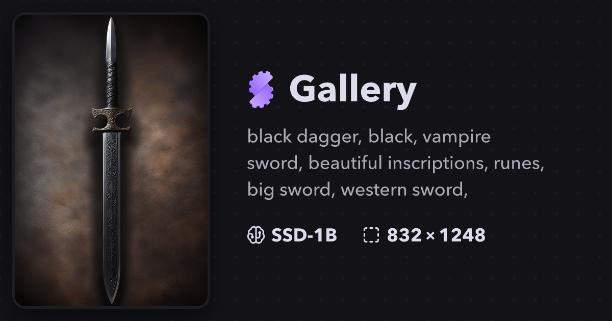 "black dagger, black, vampire sword, b..." | Gallery | Stablecog
