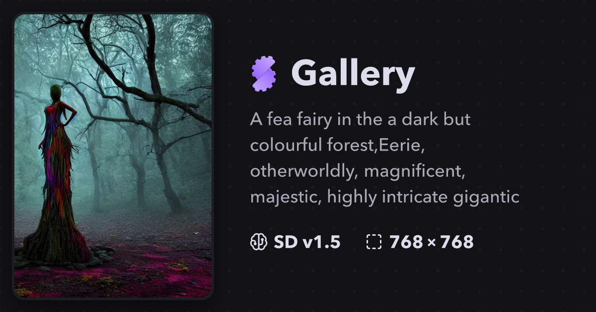 A fea fairy in the a dark but colourful forest,Eer... | Gallery