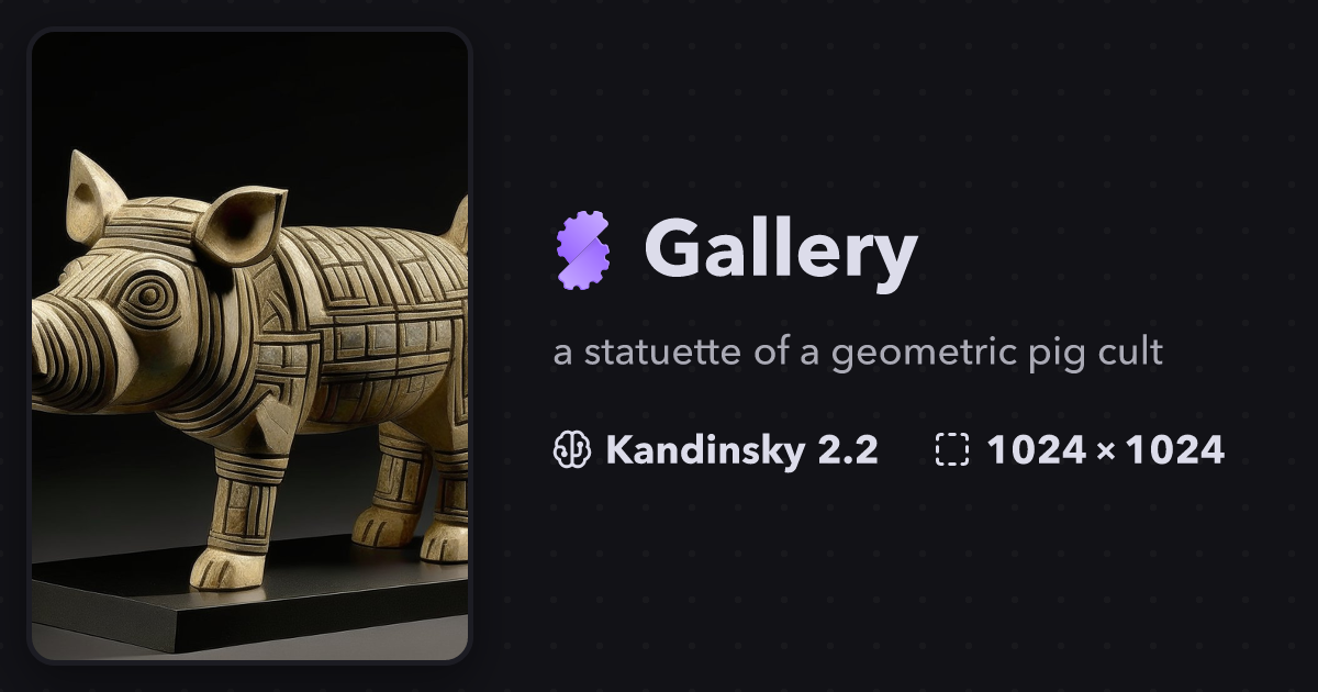 "a statuette of a geometric pig cult" | Gallery | Stablecog