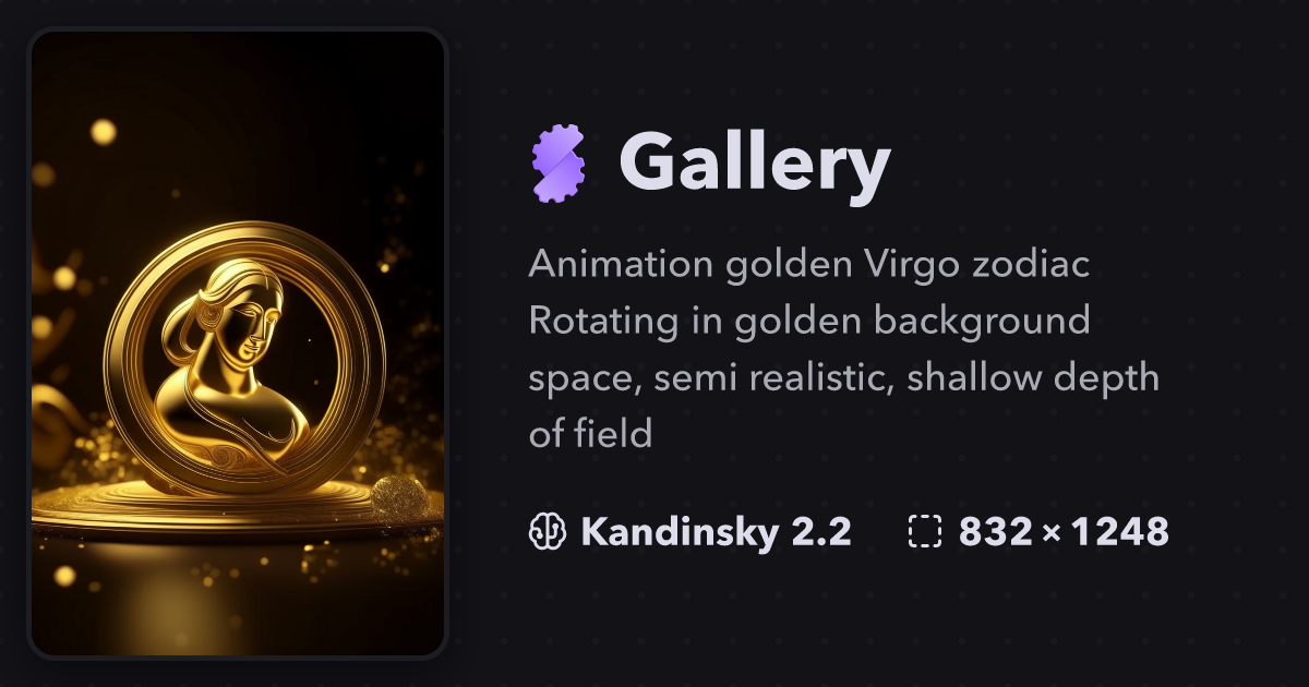"Animation golden Virgo zodiac Rotatin..." | Gallery | Stablecog