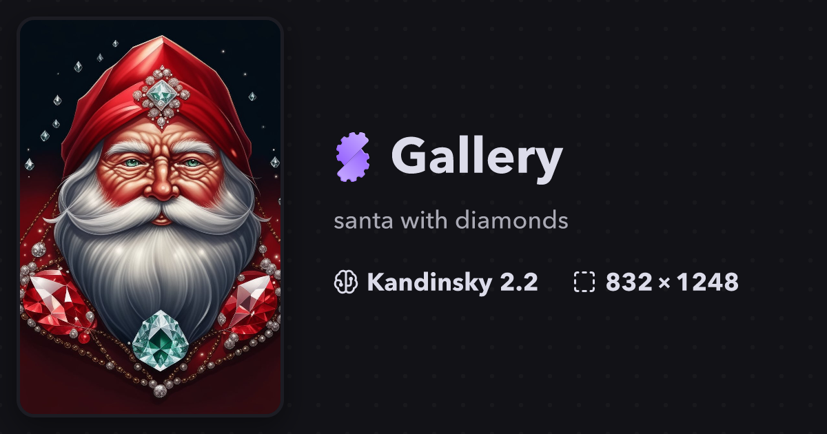 "santa with diamonds" | Gallery | Stablecog