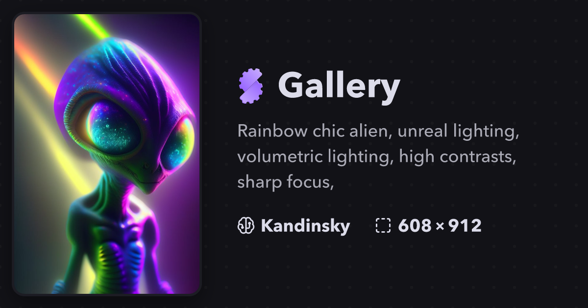 "Rainbow chic alien, unreal lighting, ..." | Gallery | Stablecog