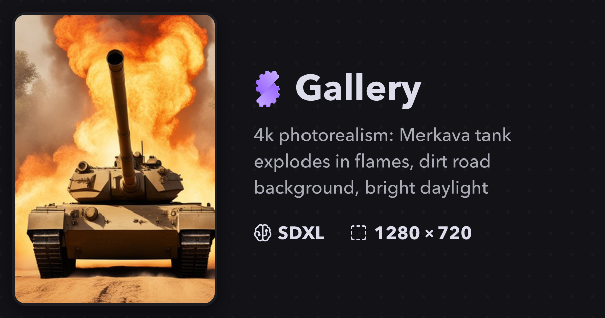"4k photorealism: Merkava tank explode..." | Gallery | Stablecog