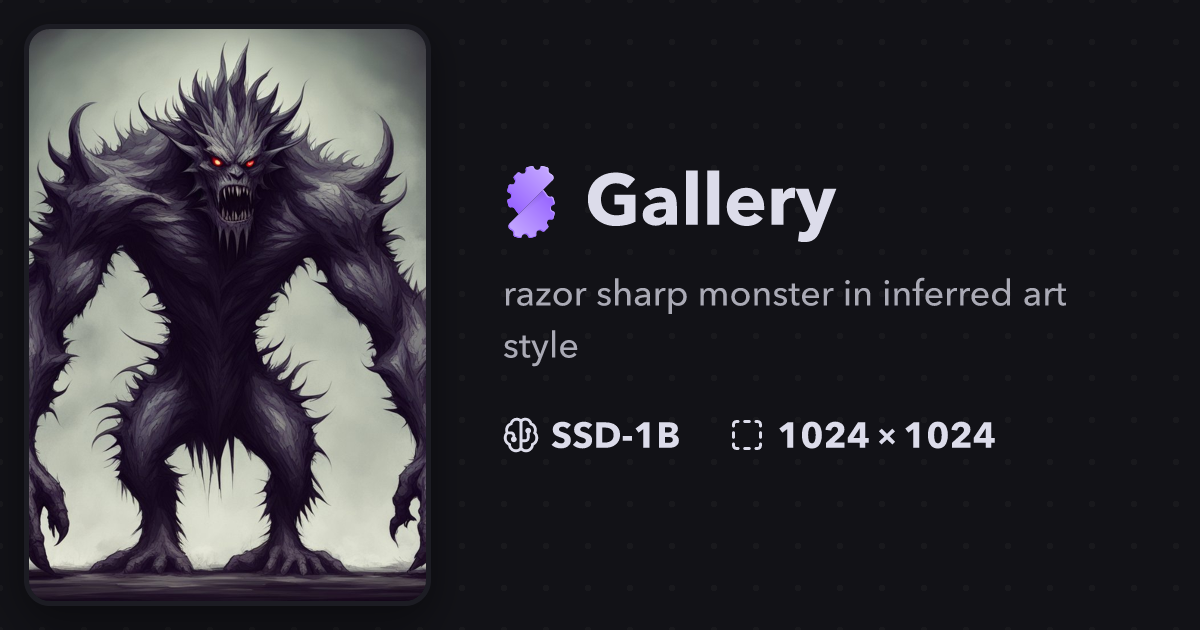 "razor sharp monster in inferred art s..." | Gallery | Stablecog