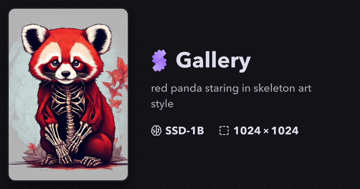 "red panda staring in skeleton art style" | Gallery | Stablecog