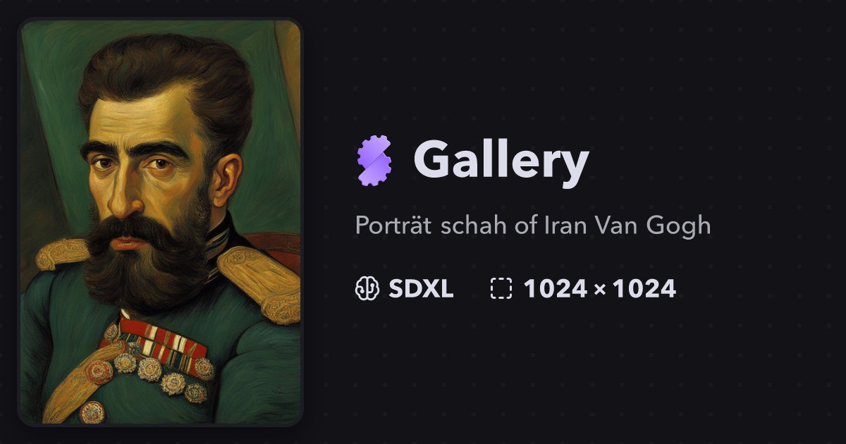 "Porträt schah of Iran Van Gogh" | Gallery | Stablecog