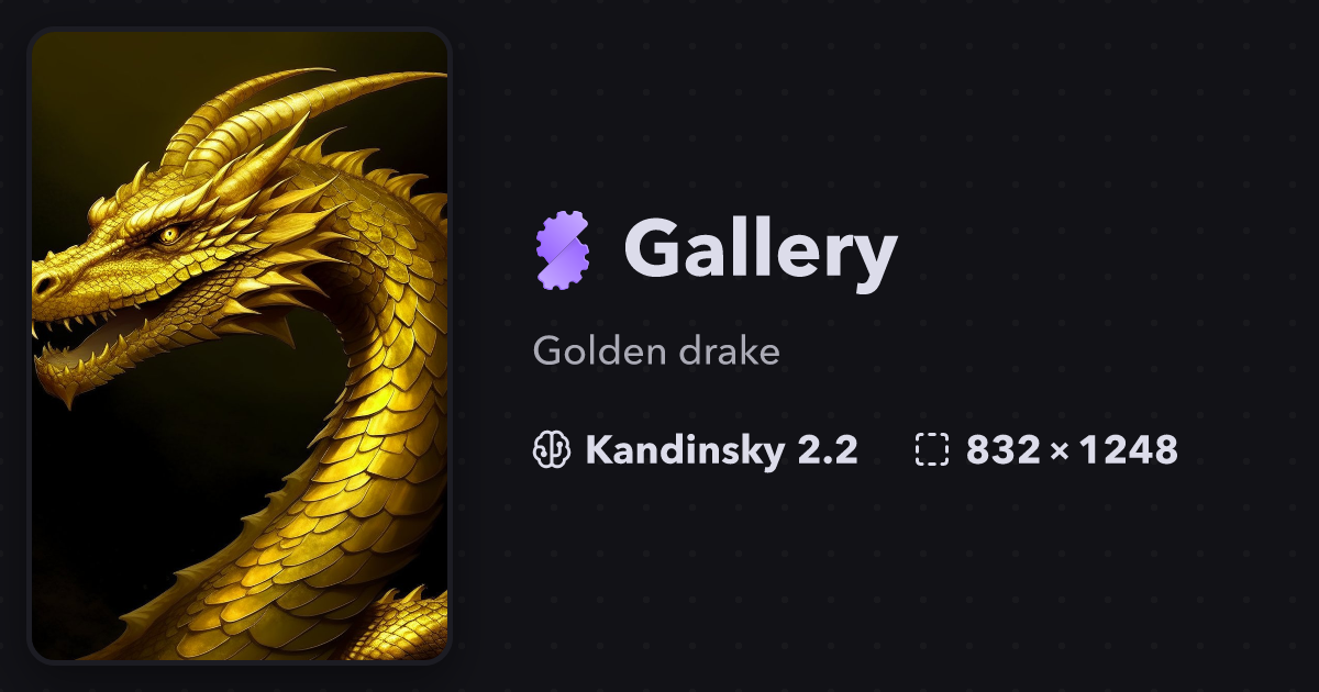 "Golden drake" | Gallery | Stablecog
