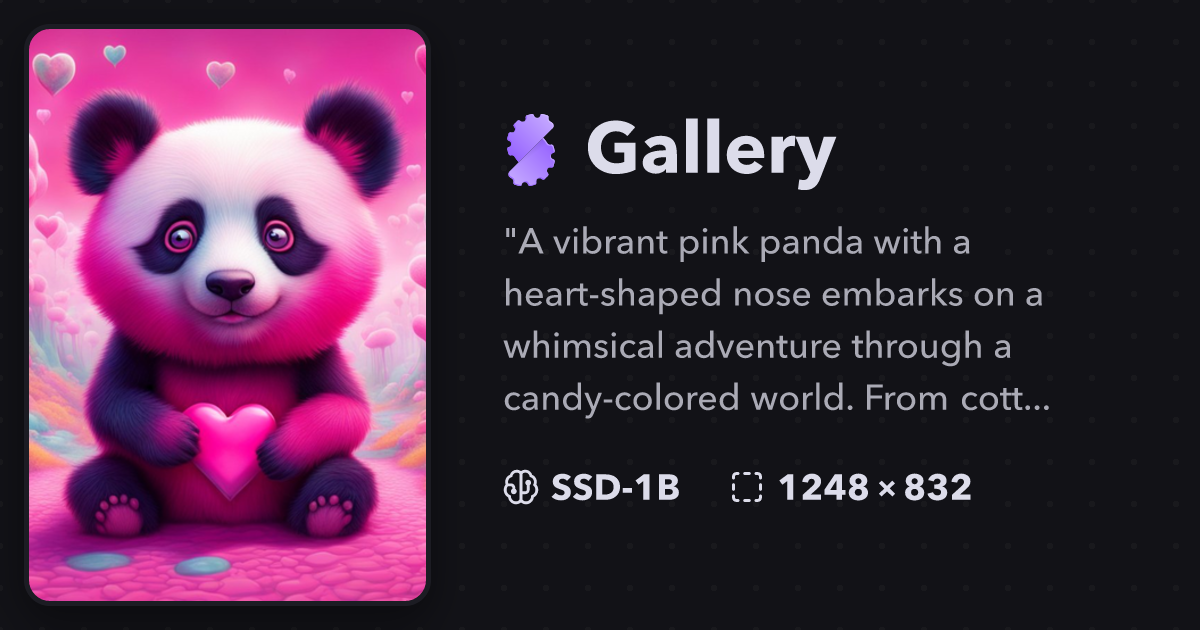 ""A vibrant pink panda with a heart-sh..." | Gallery | Stablecog