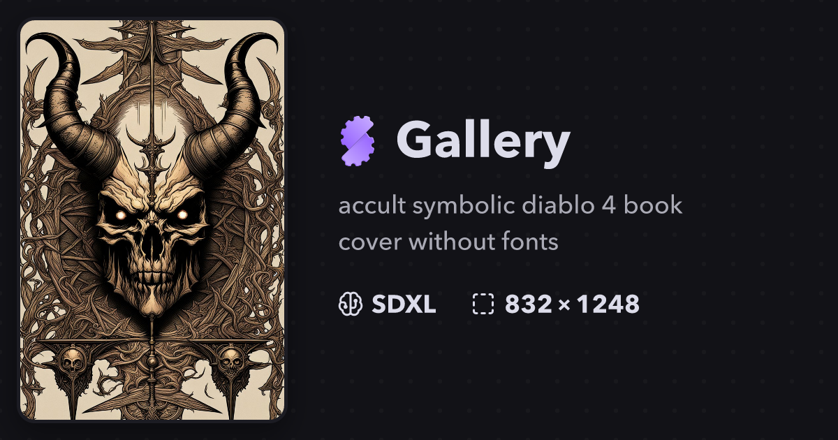 "accult symbolic diablo 4 book cover w..." | Gallery | Stablecog